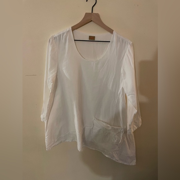 Tulip | Tops | Tulip White Asymmetrical Tunic Size Medium | Poshmark